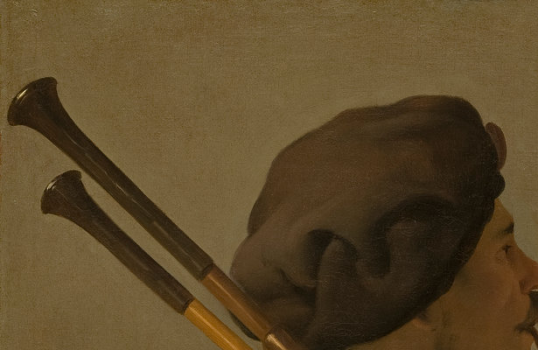 Bagpipe player with flames - westmw